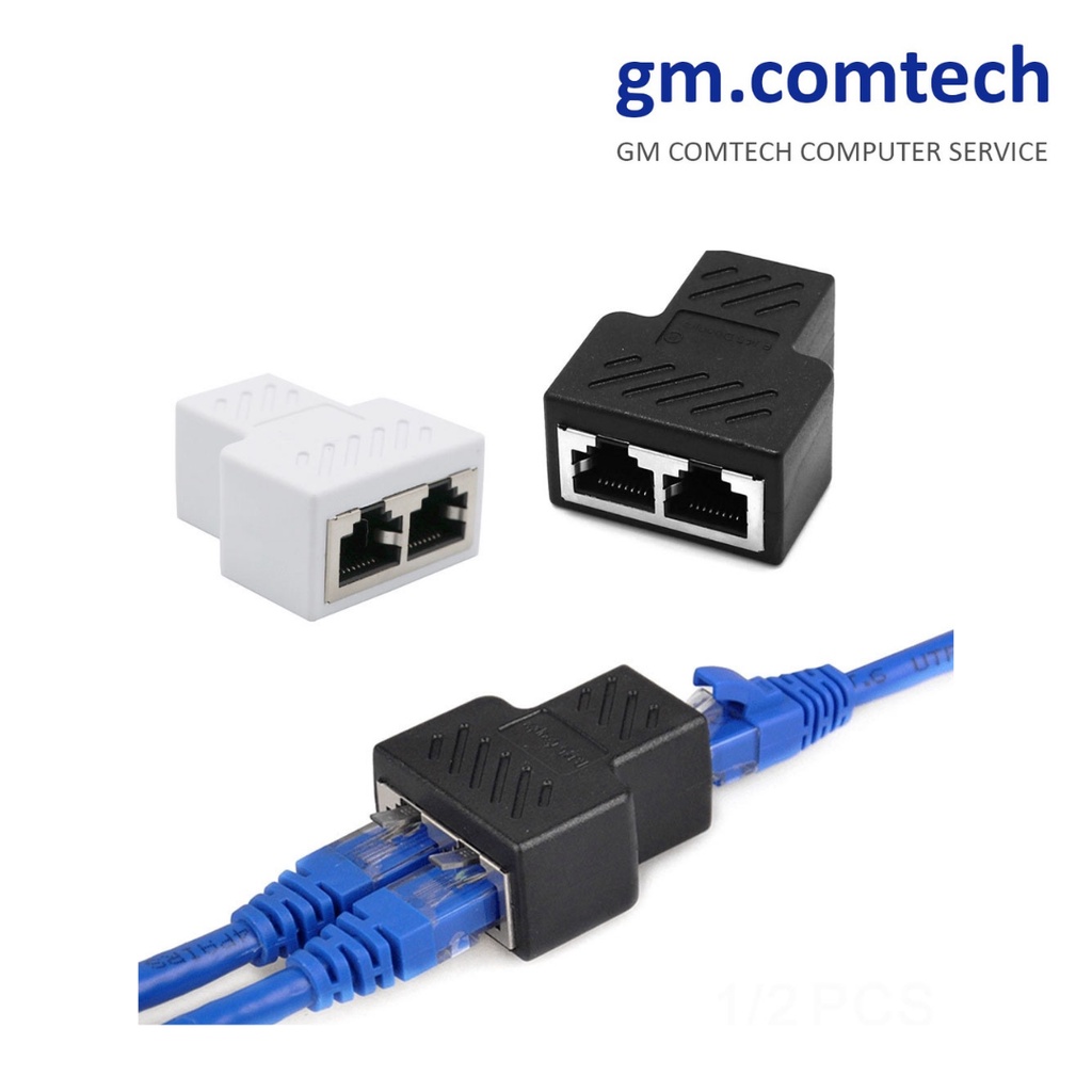 1 ke 2 Cara Kabel Rangkaian Ethernet LAN RJ45 Pemisah (2 unit) | Shopee ...