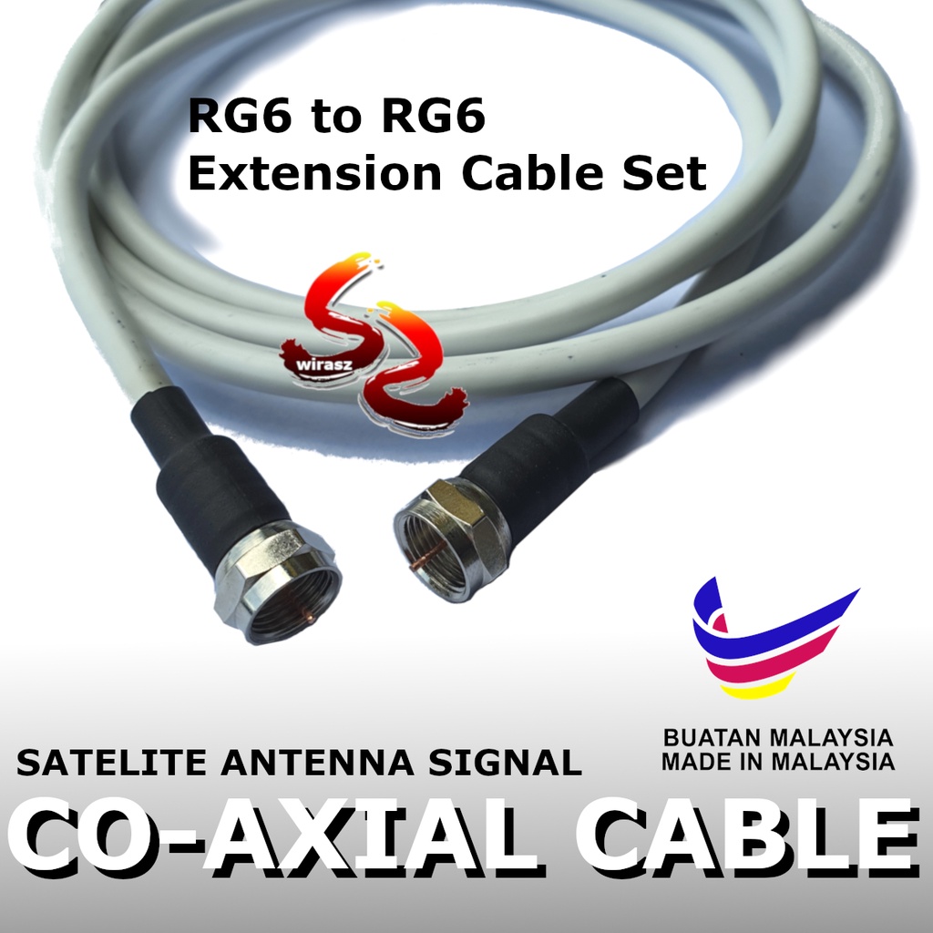 CUSTOM MADE 100% FULL COPPER RG6 Cable Set Extension Coaxial AV ...
