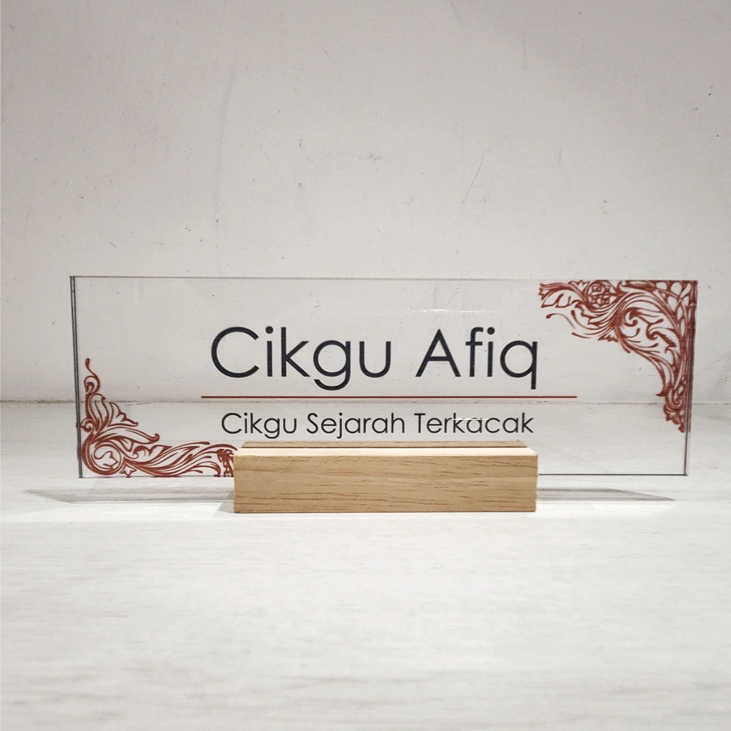 Desk Name Plate / Papan Tanda Nama Meja / Custom Name Plat Acrylic ...