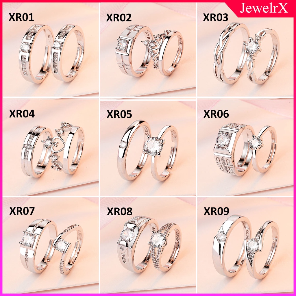 【Pos dari KL】 Ready Stock Couple Sepasang Rings S925 Silver Adjustable ...