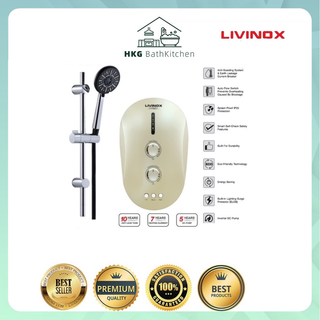 Ready Stock LIVINOX Rain Shower Water Heater DC Inverter Pump (LWH-ADDP ...