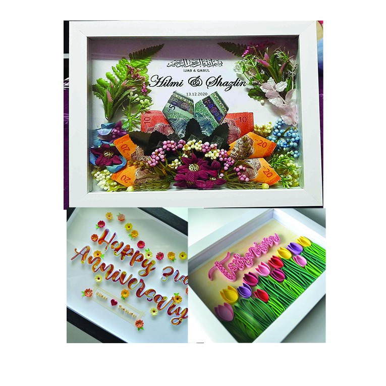 Quilling 3D Fine Quality Box Frame / Shadow Box Frame / Hantaran / Mas ...