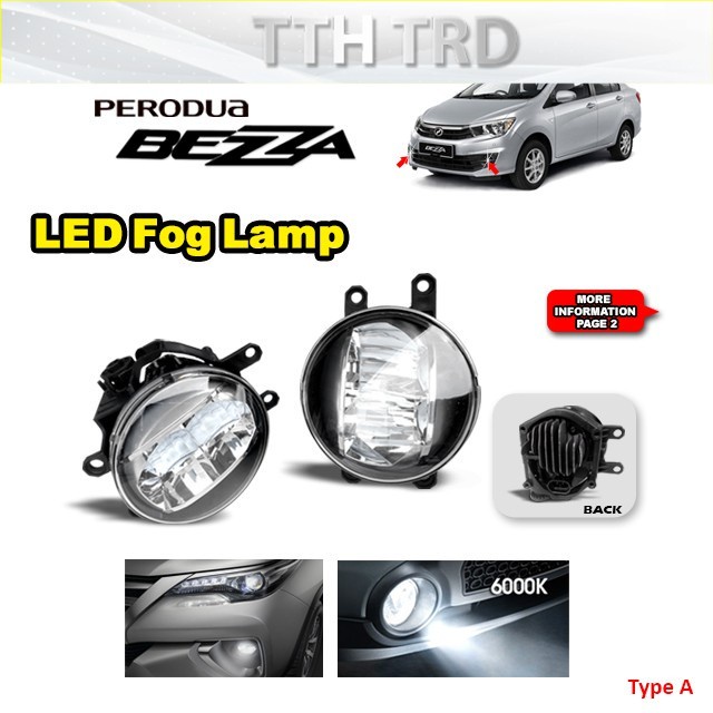 PERODUA BEZZA LED Fog Lamp/Upgrade 2 In 1 LED Fog Lamp LED Day Light ...