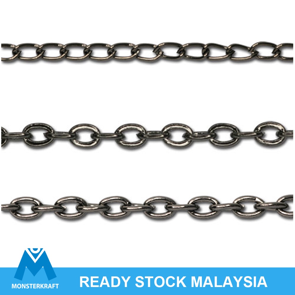 100cm Gunmetal Plated Chain Black Color Chains | Shopee Malaysia