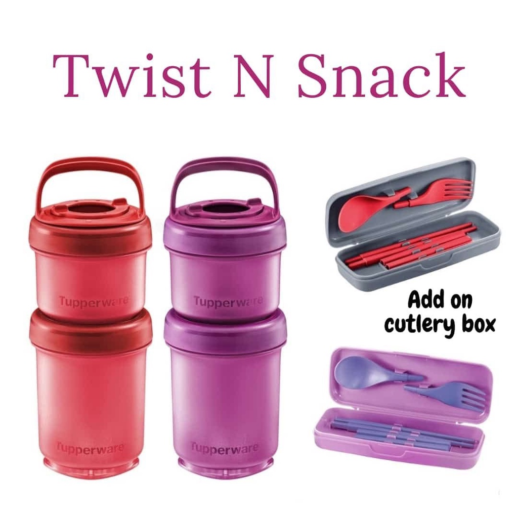 Tupperware Twist N Snack 200ml + 350ml Food container (pack your food ...