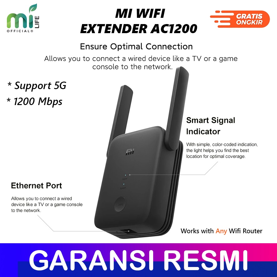 Mi WIFI EXTENDER AC1200 5G GIGABIT REPEATER NEW GLOBAL VERSION | Shopee ...