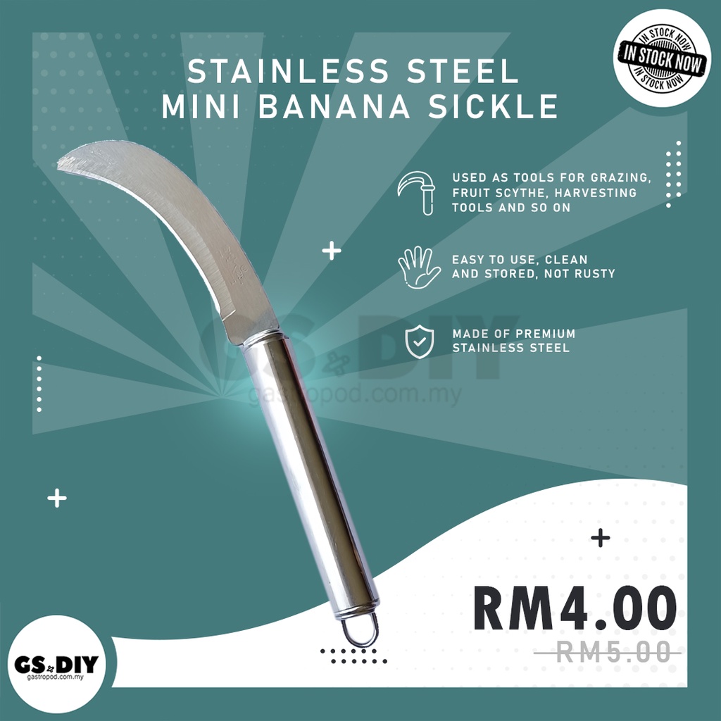 🏷️Stainless Steel Mini Banana Sickle, Small Fruit Machete, Kitchen ...