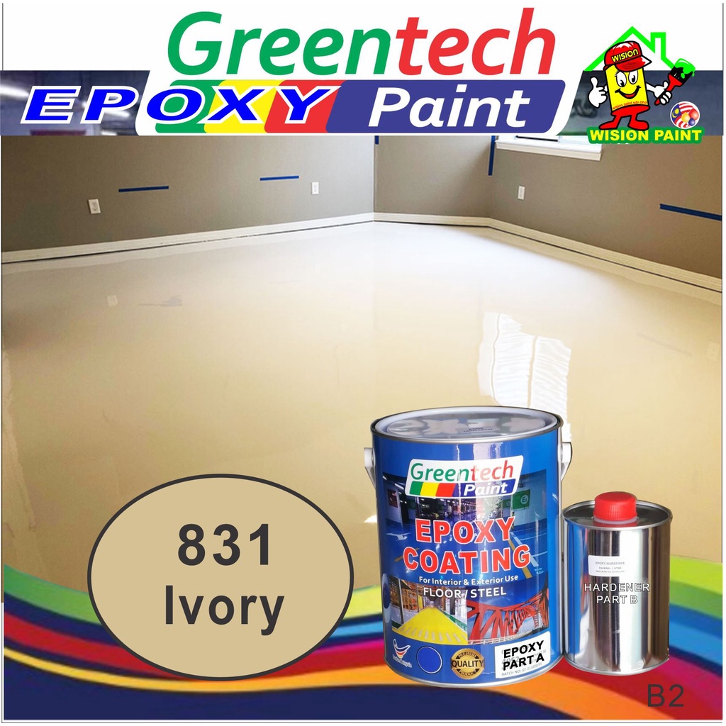 831 IVORY ( 5L ) Epoxy Floor Paint Coating ( GREENTECH EPOXY ) 5L (Cat ...