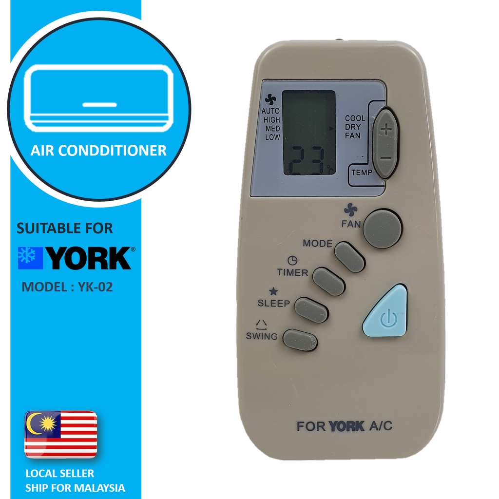 YORK AIR CONDITIONER REMOTE CONTROL (YK-02) | Shopee Malaysia