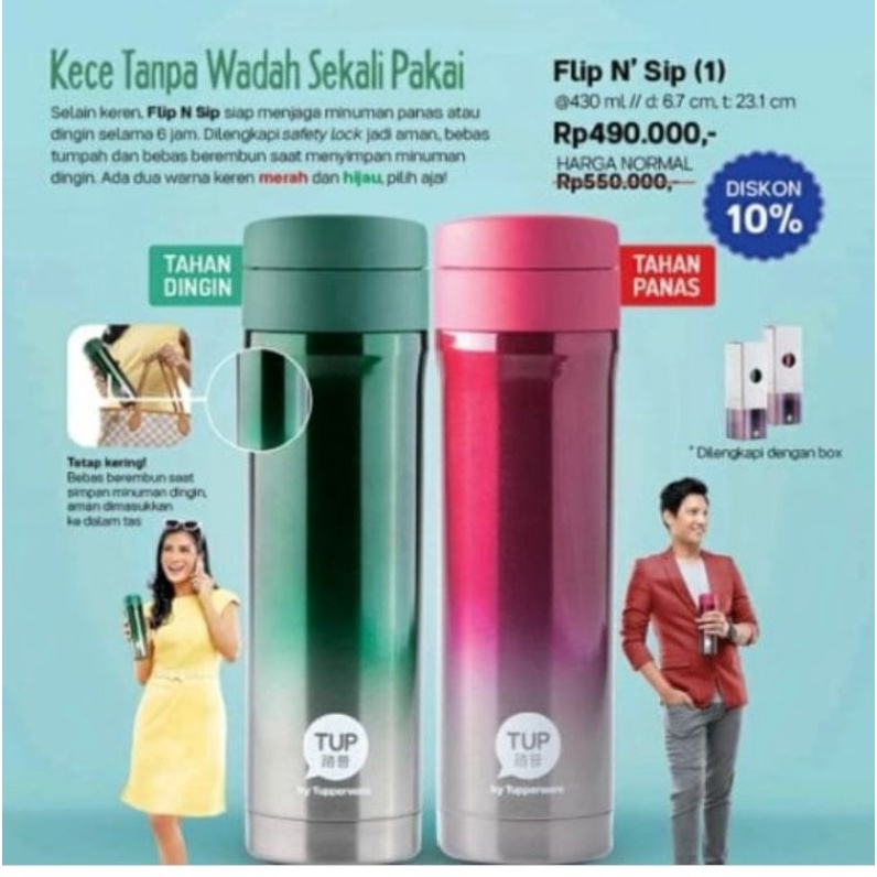 Tupperware Thermos 430 ml / flip n slip tupperware | Shopee Malaysia
