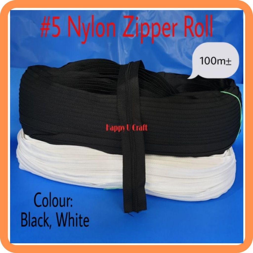 (100m±/roll) #5 Nylon Zipper Roll (Ready Stock)/ Zip Panjang (Buatan ...
