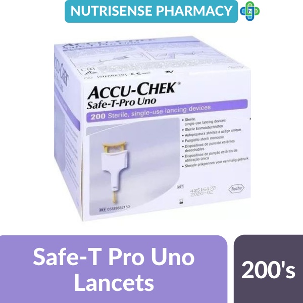 Accu-Chek Safe-T -Pro Uno Lancet 200's [Single Use, Disposable ...