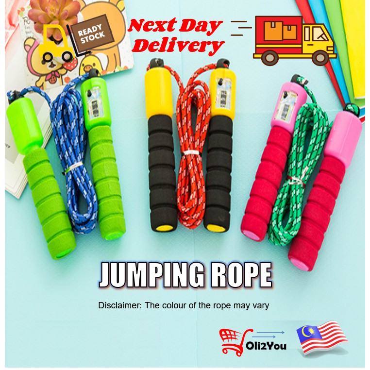 Jumping Rope Tali Lompat Sponge Handle Count Adult Pattern Training ...