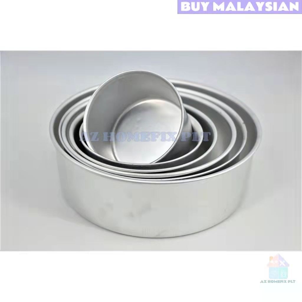 4/5/6/7/8/9 inch Aluminium Deep Fix Base Straight Edge Round Cake Tin ...