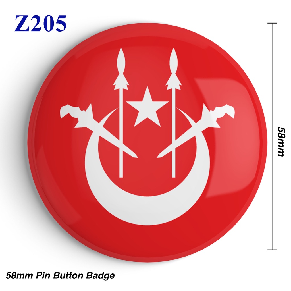 Malaysia State Flags and Merdeka Designs 58mm 44mm Button Badge with ...