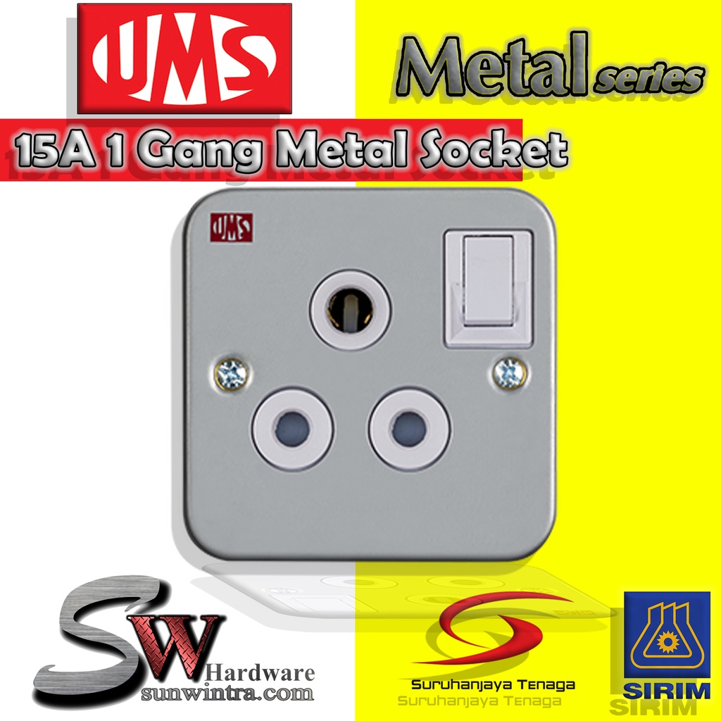 UMS 1215M 15A 1 Gang Metal Clad Switched Socket Outlet - 1Pc | Shopee ...