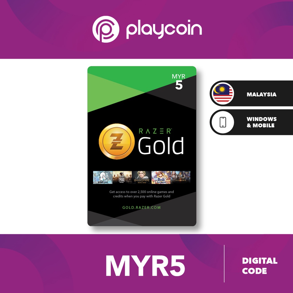 [E-MAIL Instant Delivery 24/7] Razer Gold(MY)- RM5 [PlayCoin] | Shopee ...