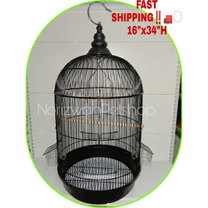 sangkar burung besi bulat saiz 9,13,14,16 inci bird cage.sangkar burung ...