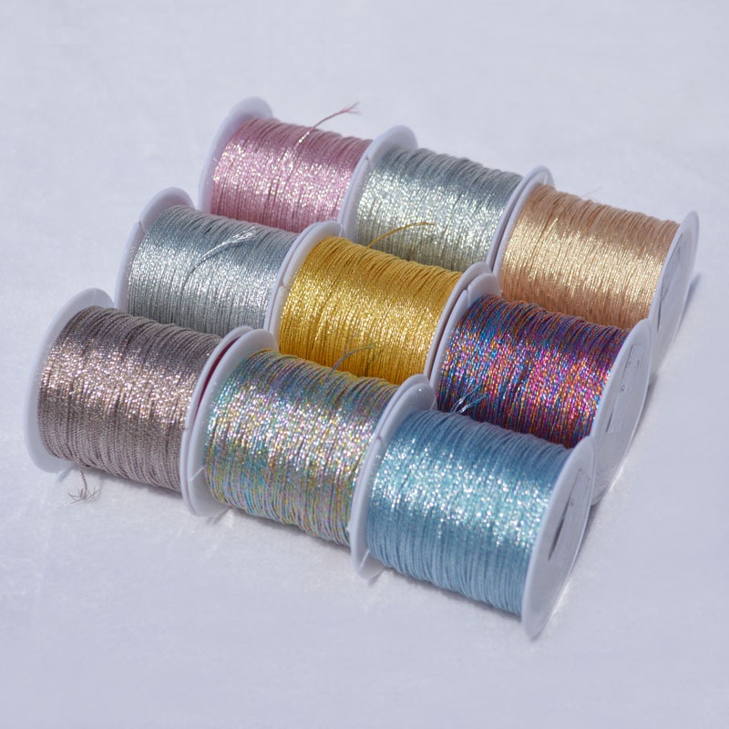3/6/9/12 Strands Metallic Weaving Thread Shiny Effect Jewellery DIY ...