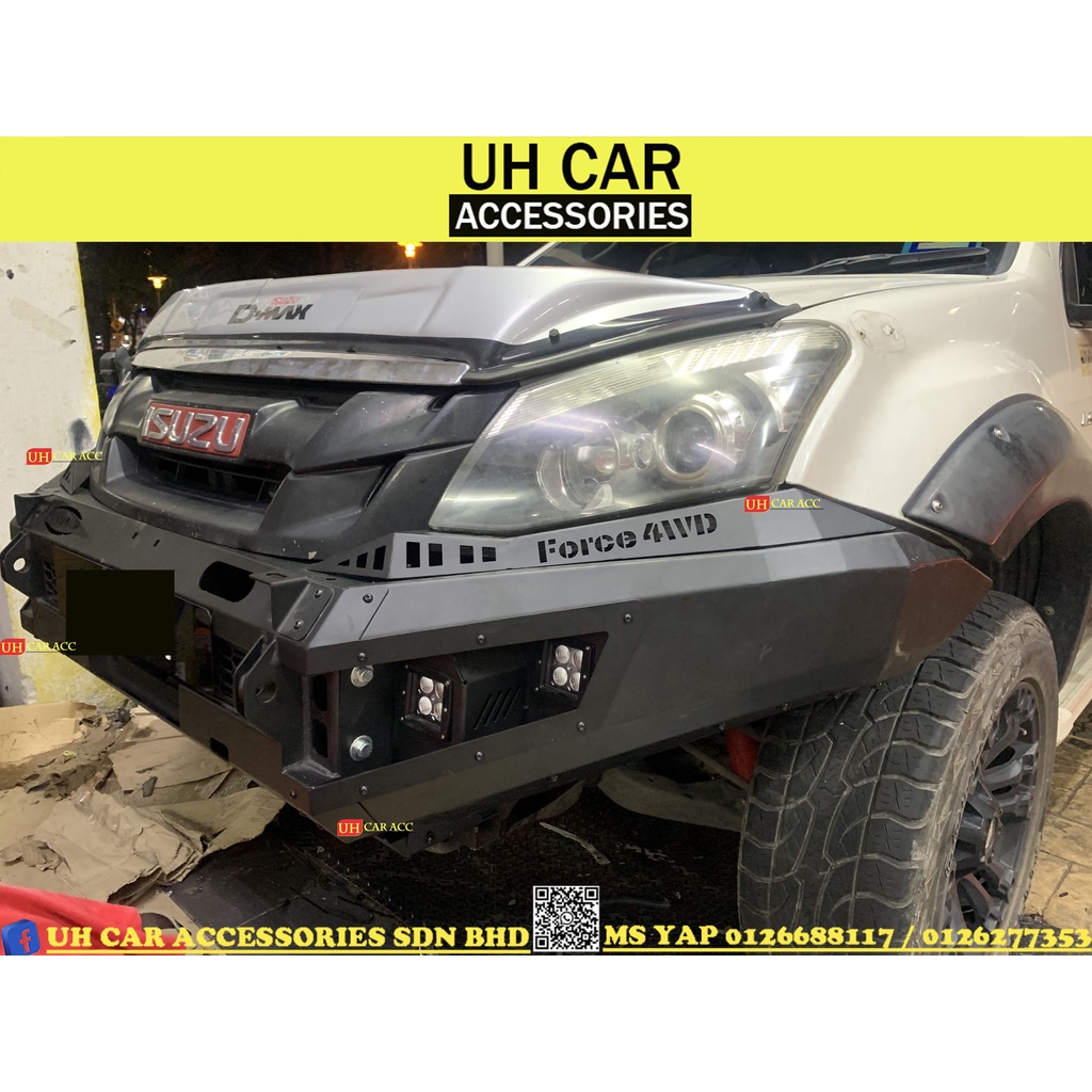 Isuzu dmax d-max 2013-2019 force op steel front bumper bull bar ...