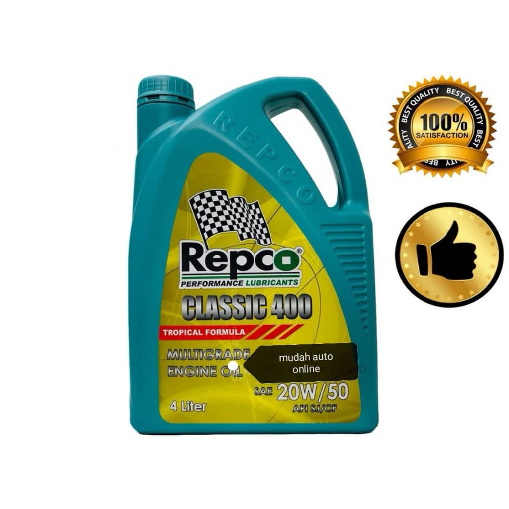 REPCO CLASSIC 400 20W50 4L MINERAL ENGINE OIL ( PROTON / HONDA / TOYOTA ...