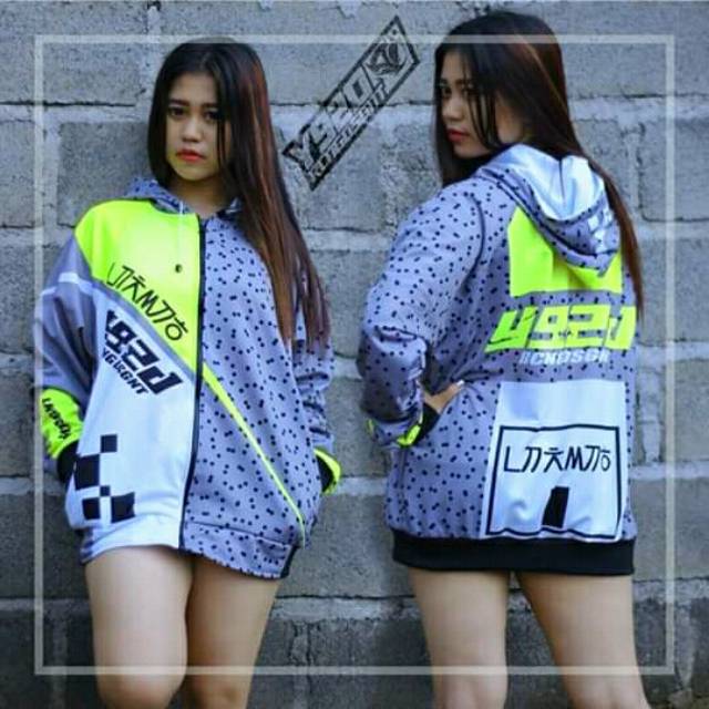 Printed racing jacket/jacket | Shopee Malaysia