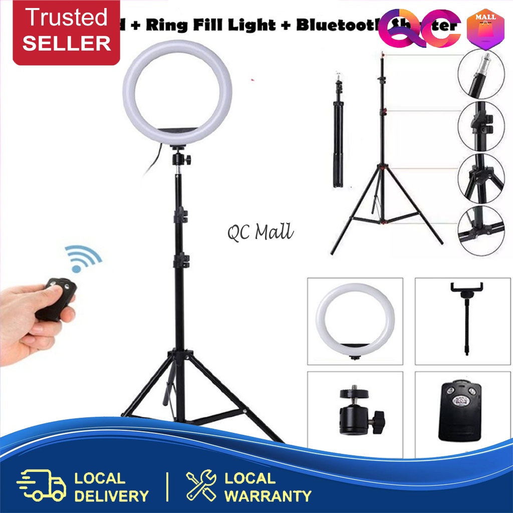 Selfie Ring Light Ring Fill Light + Selfie Tripod 2.1m + Bluetooth ...