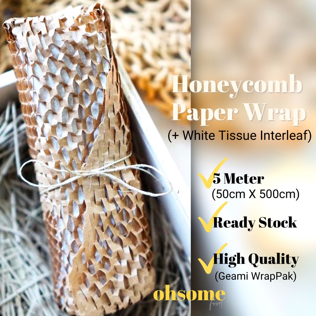 Honeycomb Paper Wrap (50cm X 5 Meter) Bubble Wrap Kraft Paper (Geami ...