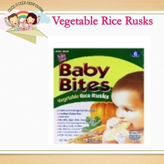 Biskut Bayi 6m+ Baby Bites Rice Rusks 24 Rusks 50g (5 Flavours ...