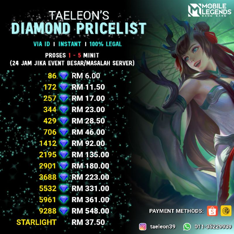 Diamond Mobile Legends ML Diamonds Recharge Topup | Shopee Malaysia