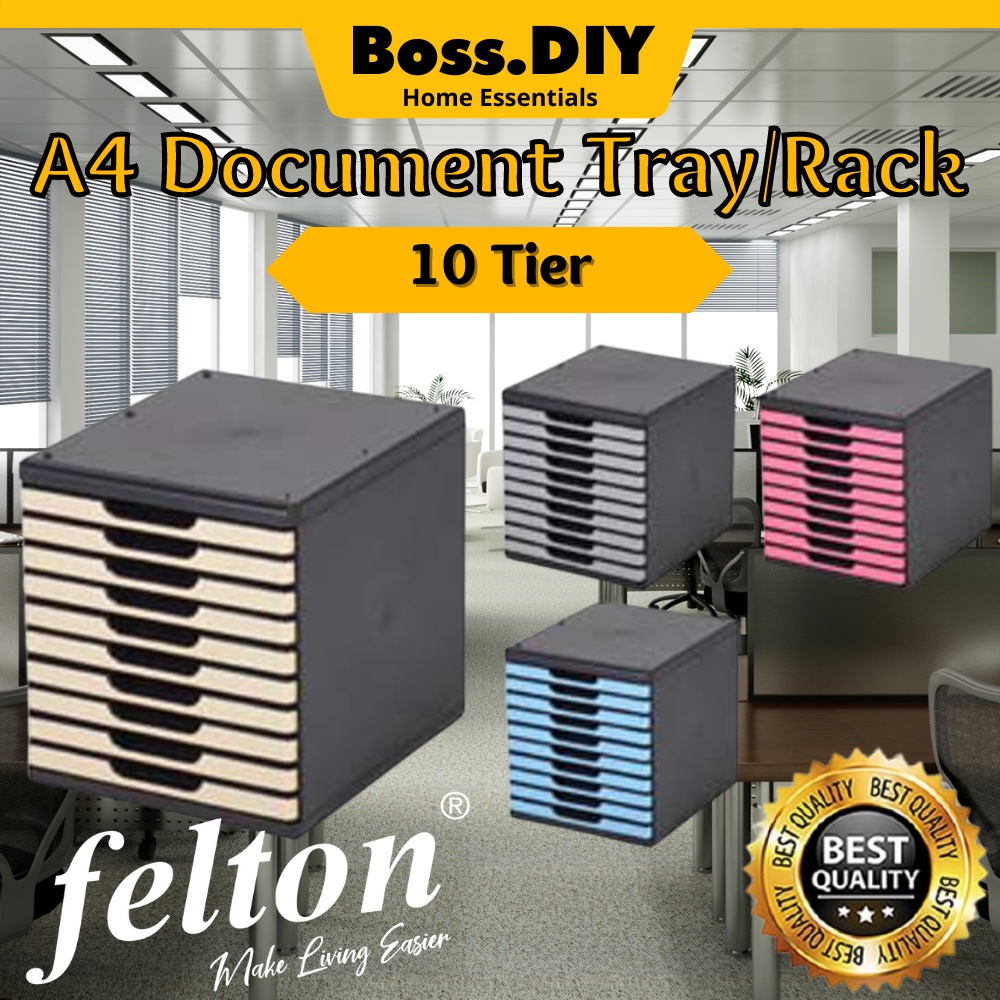 FELTON 10 Tier Document Tray / A4 Document Rack Organizer ( FDD176 ...