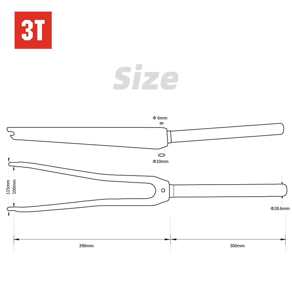 3T 700C road bike 3K full carbon fiber front fork bike bike parts bike ...