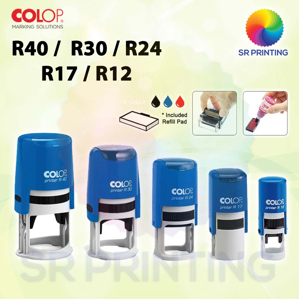 SAME DAY POST OUT COLOP Self-Inking Round R12 R17 R24 R30 R40 | Shopee Malaysia