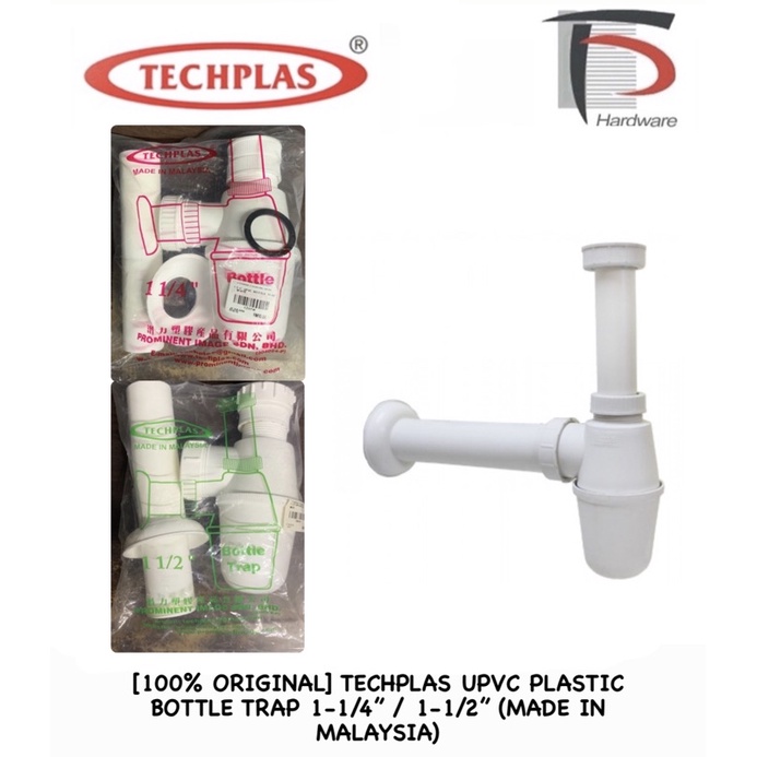 [100% ORIGINAL] TECHPLAS UPVC PLASTIC BOTTLE TRAP 1-1/4” / 1-1/2” (MADE ...