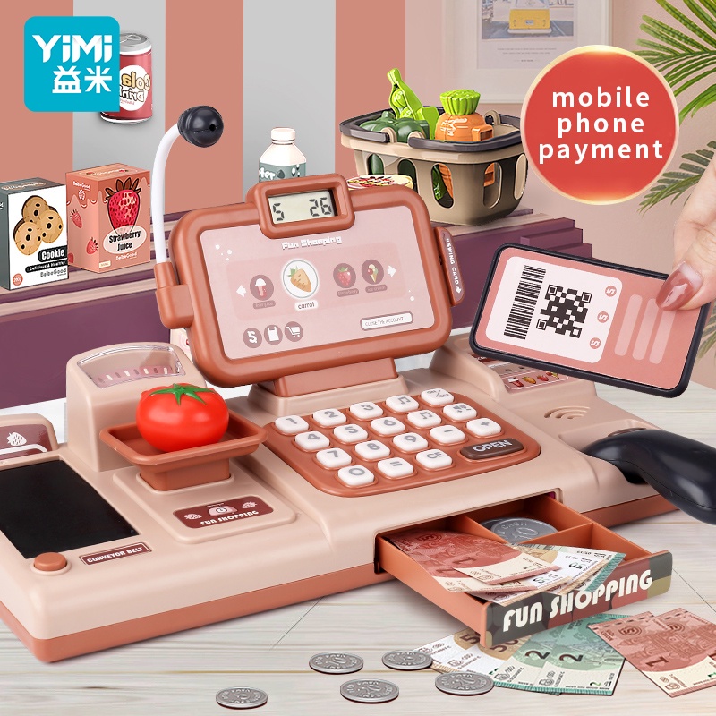 Yimi 24 Pcs Cash Register Toys Set Children Pretend Play Supermarket ...