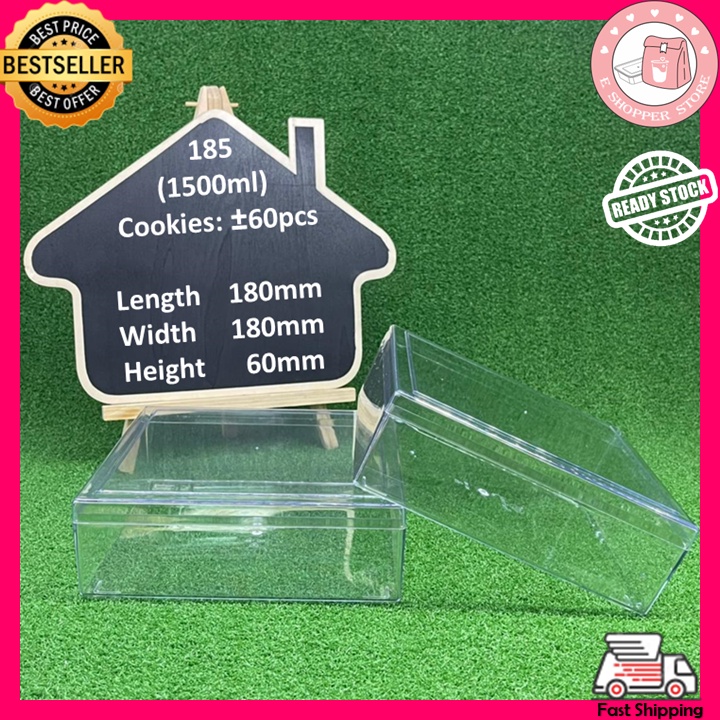 185 PS #24pcs/CTN Square Transparent Plastic Food Container Balang ...