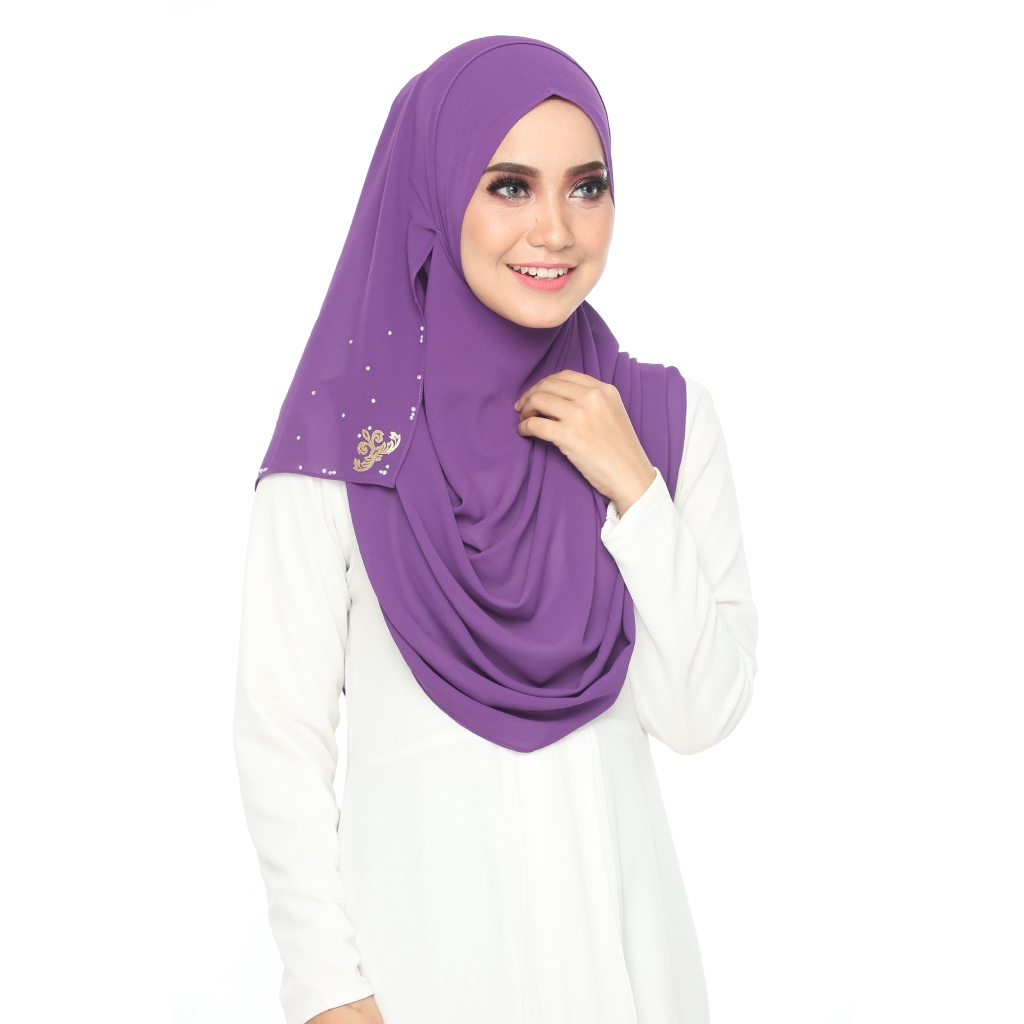 ELEGANT TUDUNG SUMIRE SHAWL INSTANT 2LOOP PURPLE | Shopee Malaysia