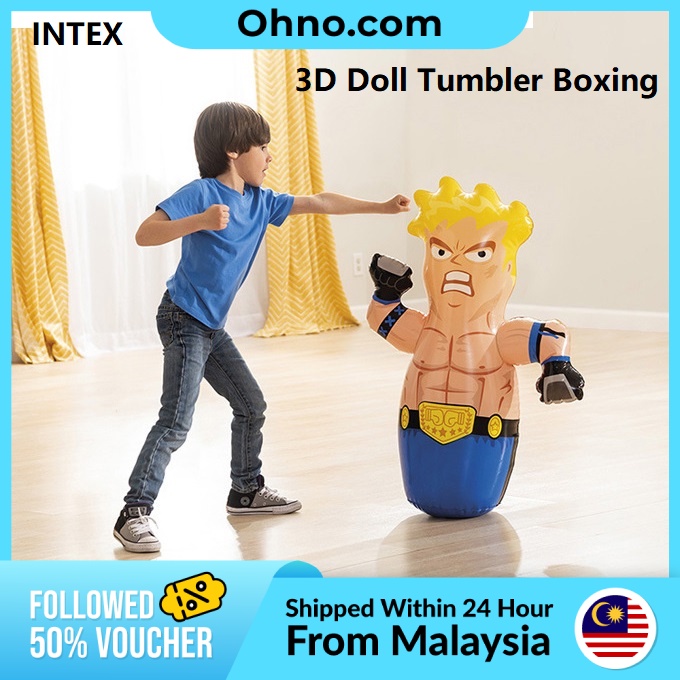 INTEX 3D Boxing Punching Tumbler 94CM Kids Inflatable Boxer Inflatable ...