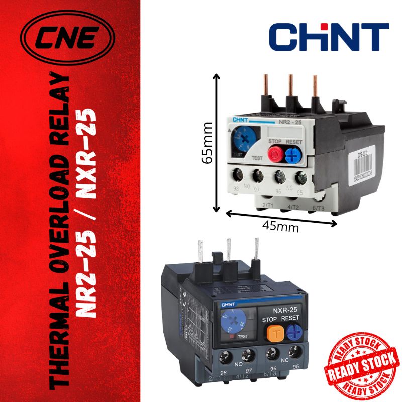 【🔥READY STOCK🔥】CHINT NR2-25/NXR-25 Series Thermal Overload Relay (3 Heaters) | Shopee Malaysia