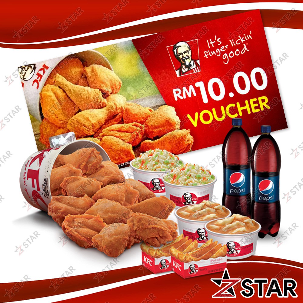[NEW] 🍗 KFC Voucher RM10 RM20 (Expiry 30th April 2023) It's finger lickin' good 👍👍 | Shopee Malaysia