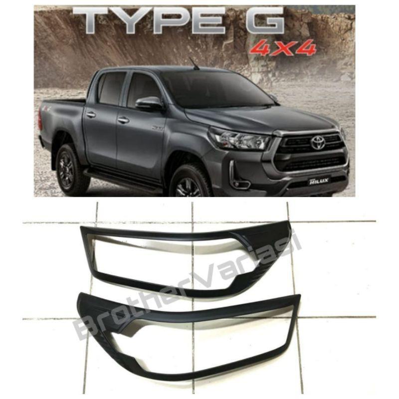 Garnish Headlights all new hilux type G 2020 up blacktivo | Shopee Malaysia
