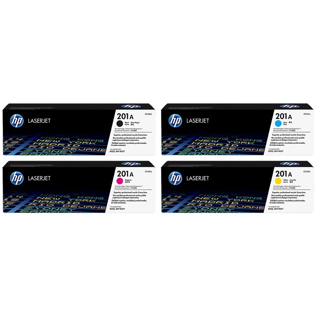 HP 201A Black/Colour Original LaserJet Toner Cartridge(CF400A,CF401A ...