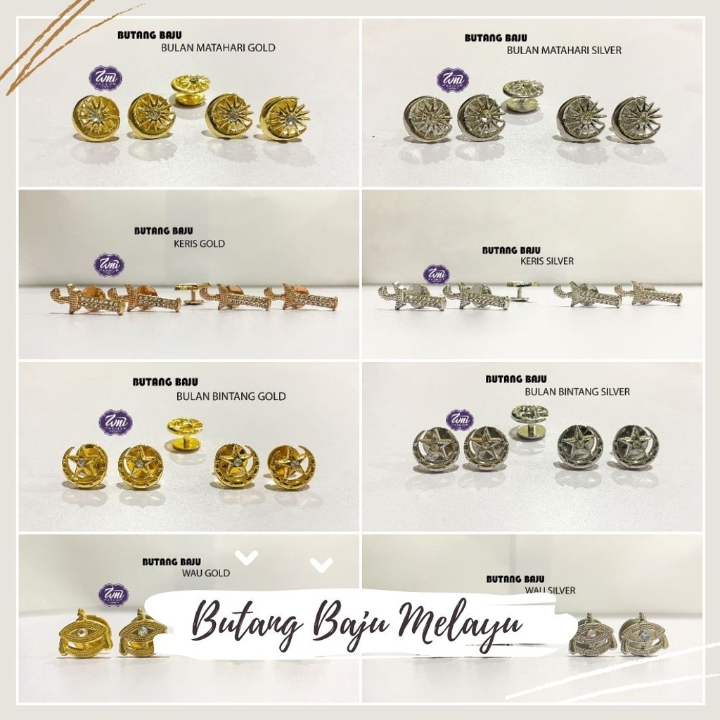 BUTANG BAJU MELAYU PELBAGAI PILIHAN EKSKLUSIF KERIS WAU BULAN BINTANG ...