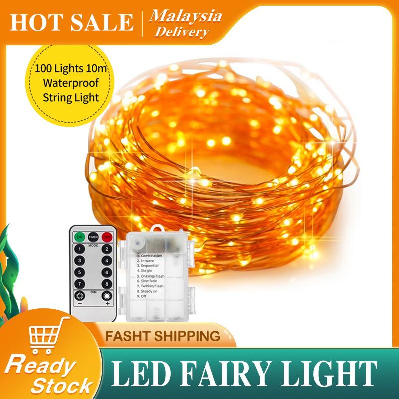 Hot Sale in KL Waterproof Battery Copper Wire Light 10M/100Lights for ...