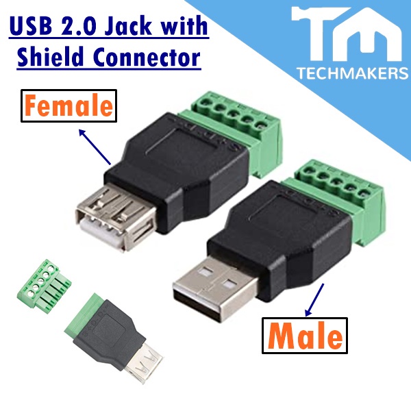 USB 2.0 ( 4 Pin ) Type A Male/Female to Screw Connector USB Jack with ...
