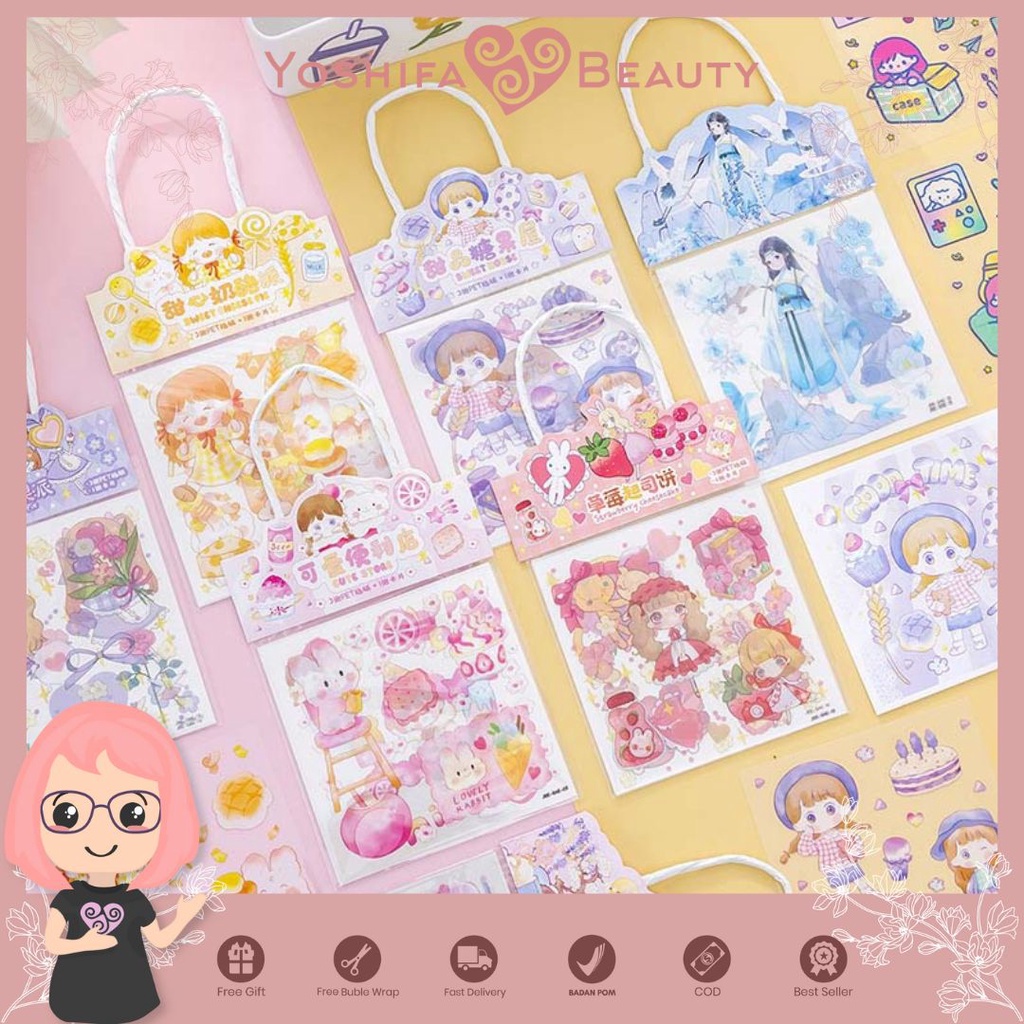 Sticker Tote Bag Cute Small 3 Sticker+Free 1 Postcard | Diy PVC ...