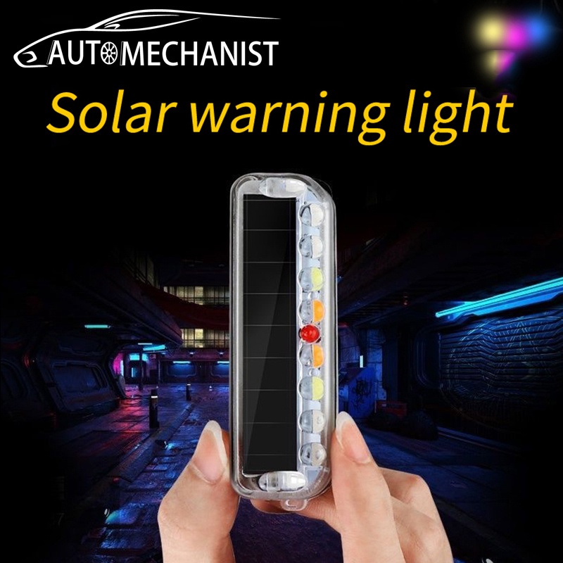 Flashing Mini Emergency Car Led Solar Charging Warning Light Waterproof ...