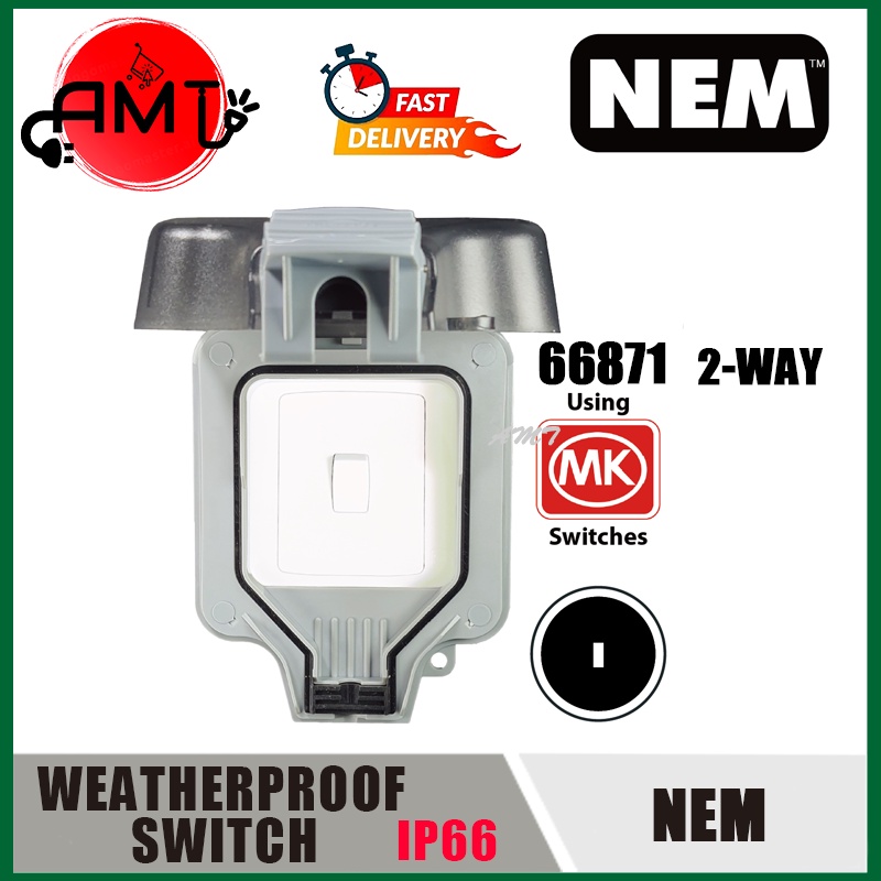 NEM MK WEATHERPROOF SWITCH 1GANG 2WAY SWITCH IP66 66871 | Shopee Malaysia