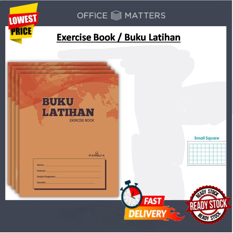 [Office Matters] FAMOSA Exercise Book F5 Small Square / Big Square 60 ...