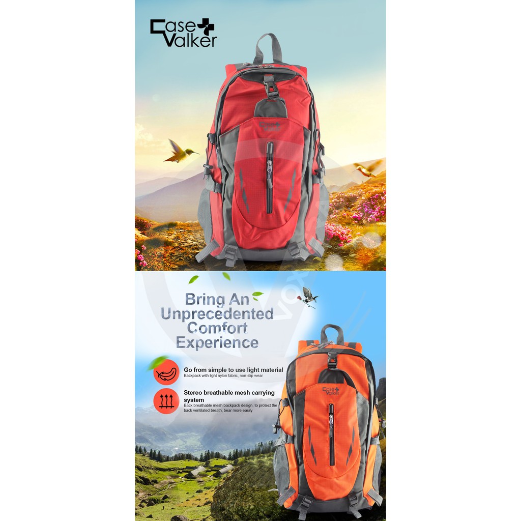 Case Valker Outdoor Nylon Backpack Hiking Bag (40L) Beg Perjalanan ...